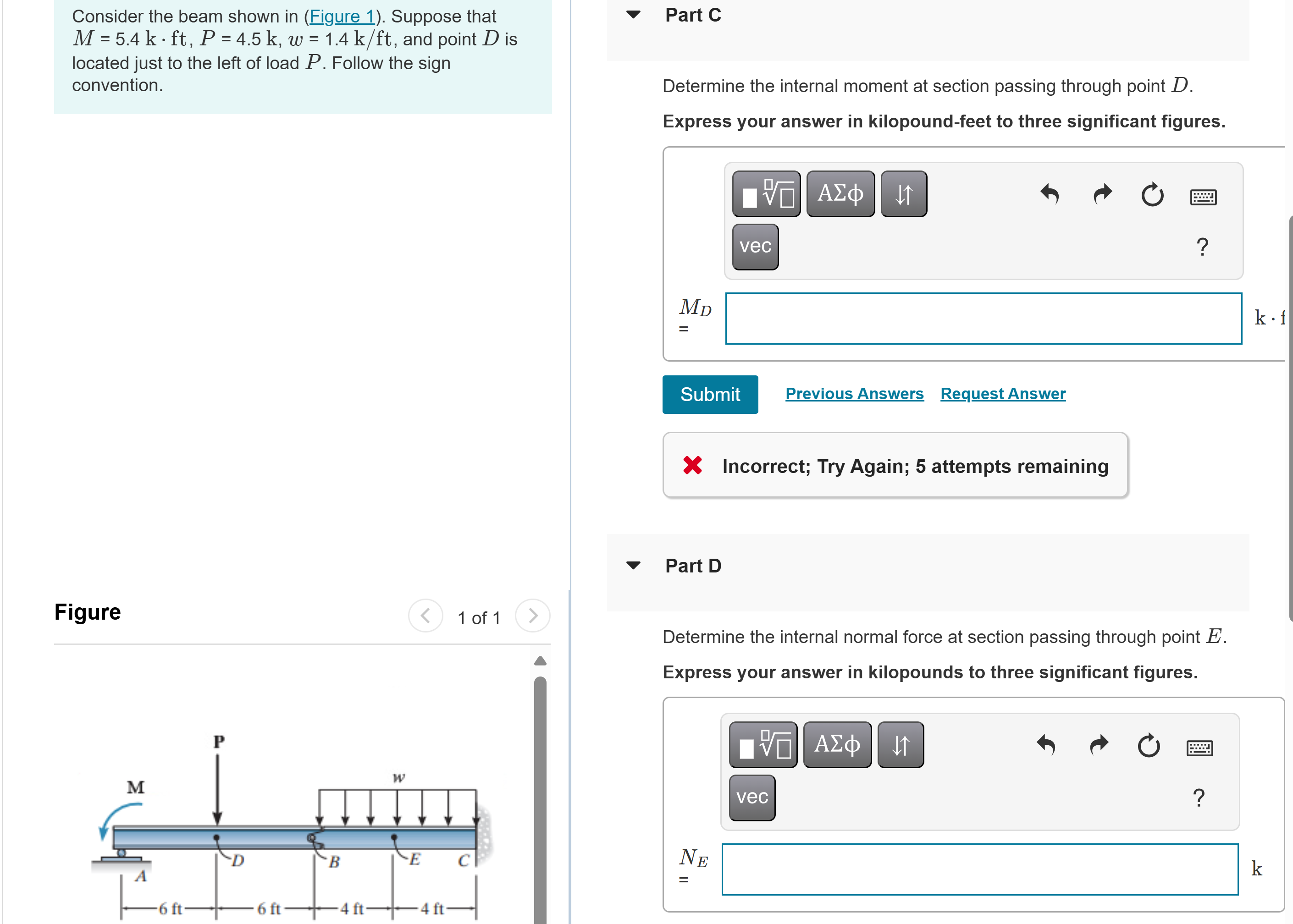 Solved There are 4 ﻿parts to this question. (C,D,E,F) | Chegg.com