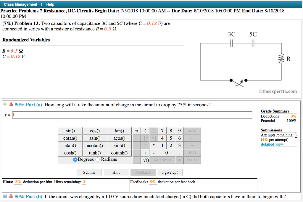 Solved Class Management Help 10:00:00 PM (7%) Problem 13: | Chegg.com