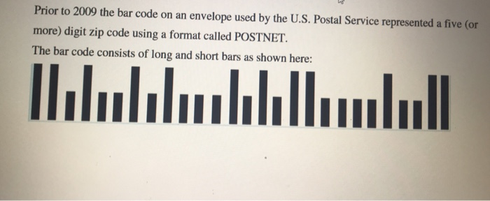 Solved Prior to 2009 the bar code on an envelope used by the | Chegg.com