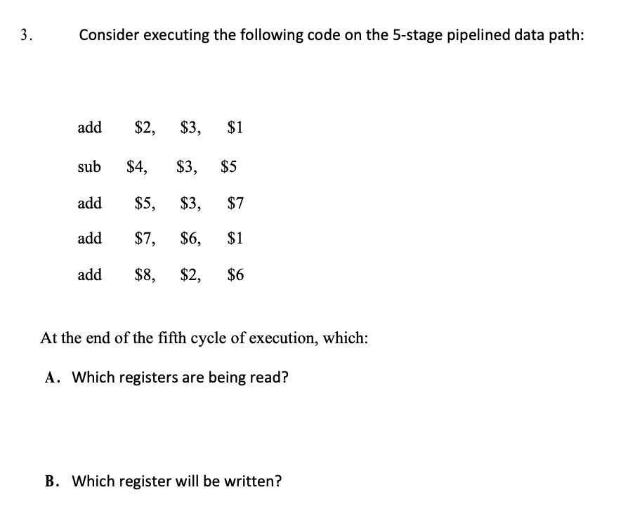 Solved 3. Consider executing the following code on the | Chegg.com