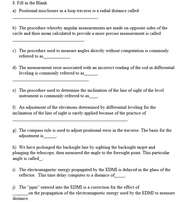 Solved 8. Fill in the Blank a) Positional misclosure in a | Chegg.com