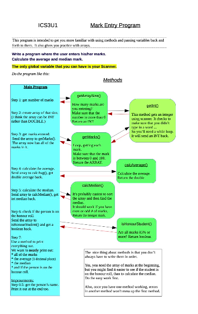 Solved ICS3U1 Mark Entry Program This program is intended to | Chegg.com