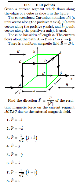 Solved 00910.0 points Given a current segment which flows | Chegg.com