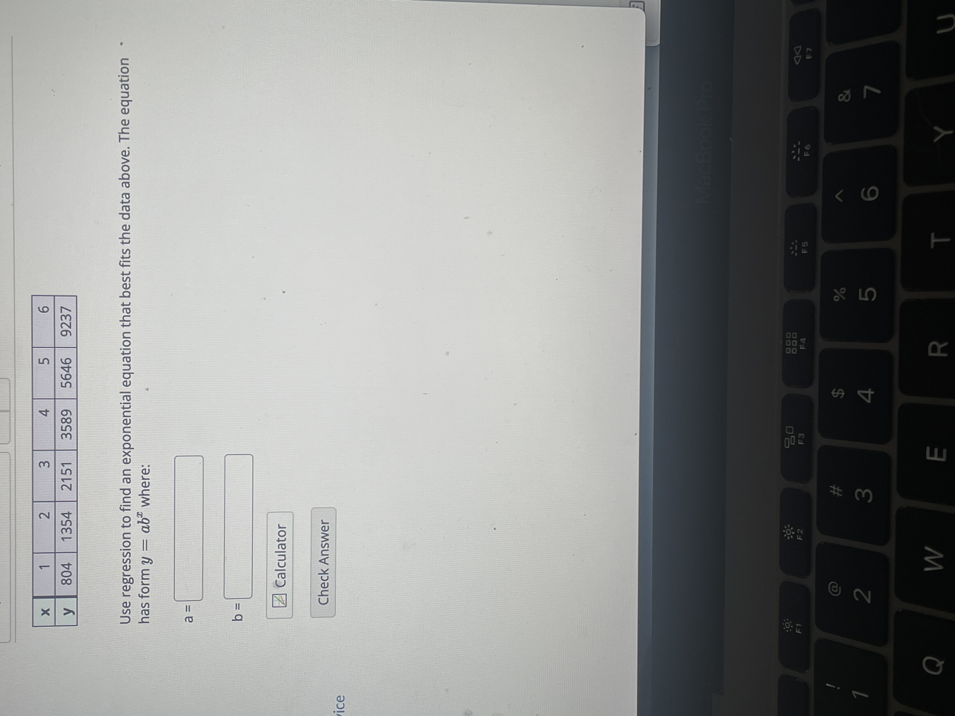 Solved Use regression to find an exponential equation that | Chegg.com