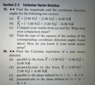 Solved Section 2-3 Cartesian Vector Notation 33. ** Find the | Chegg.com