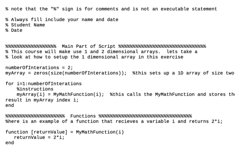 Solved For this assignment you are to write a MATLAB script | Chegg.com