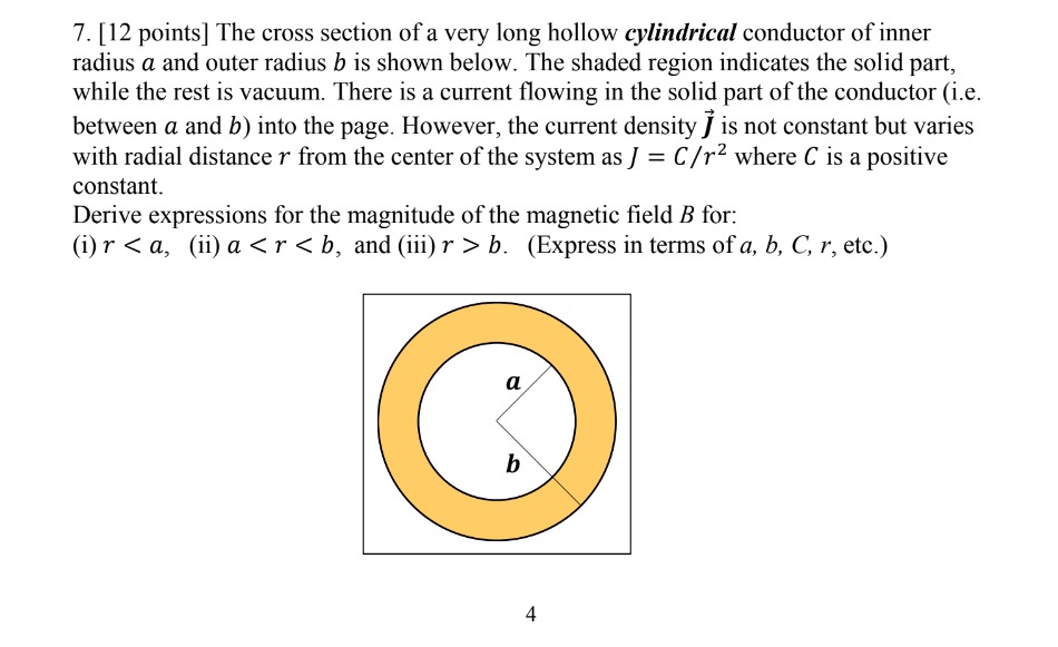 Solved 7. [12 points] The cross section of a very long | Chegg.com