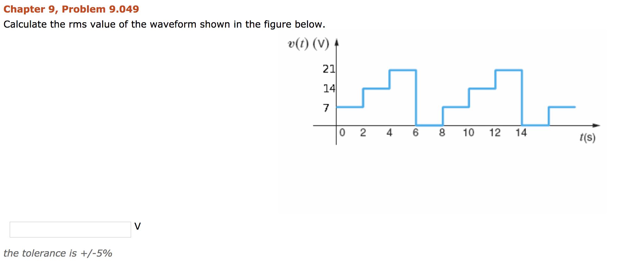 Solved Chapter 9, Problem 9.049 Calculate the rms value of | Chegg.com