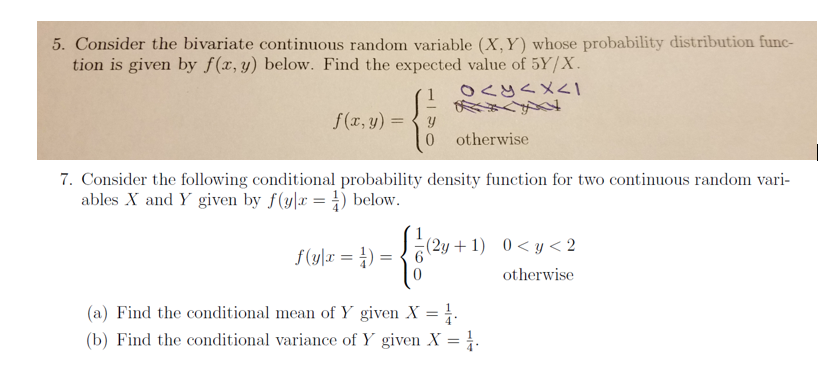 Solved 5. Consider the bivariate continuous random variable | Chegg.com