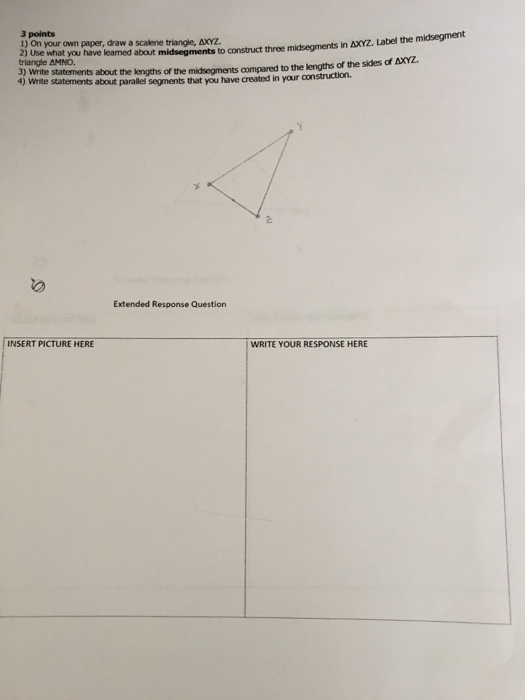 Solved 3 points 1) On your own paper, draw a scalene | Chegg.com