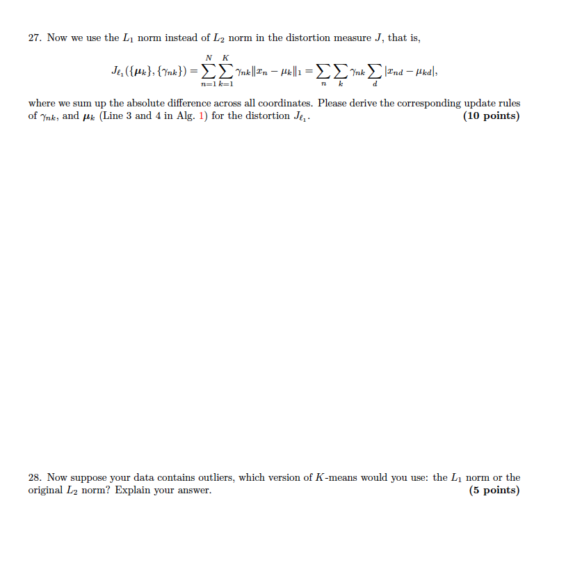Solved K-means clustering (20 points) Recall the K-means | Chegg.com