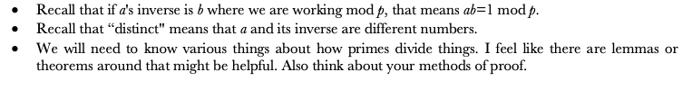 Solved Prove that for a prime modulus p, the multiplicative | Chegg.com