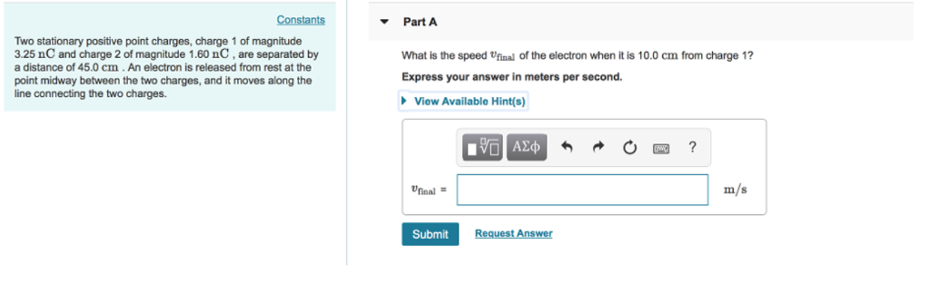 Solved Constants Part A Two stationary positive point | Chegg.com