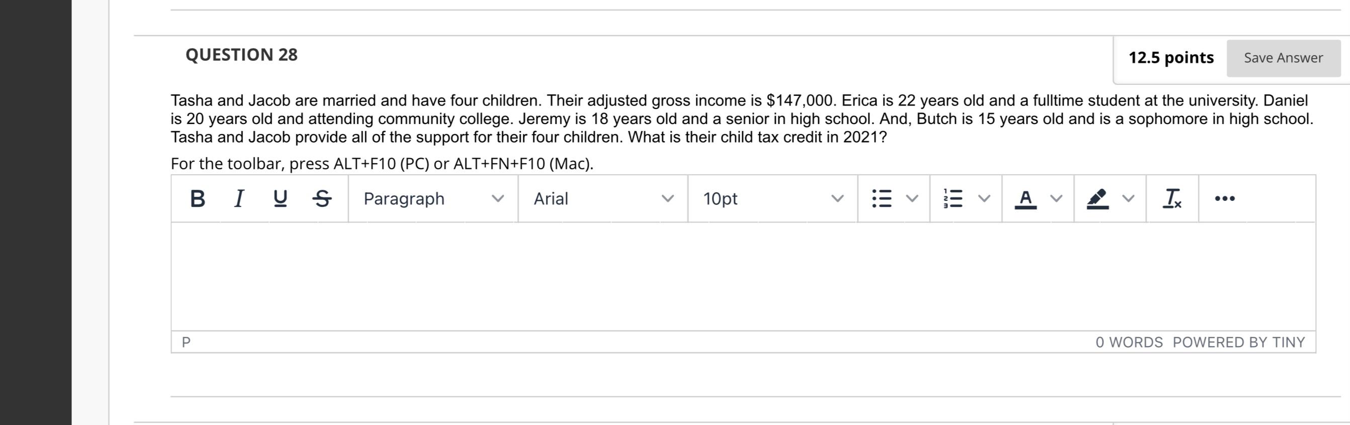 Solved QUESTION 28 12.5 points Save Answer Tasha and Jacob | Chegg.com