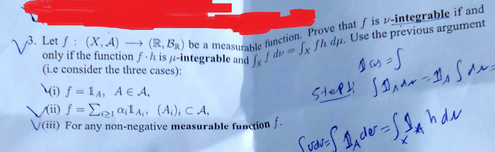 Solved 3. Let f:(X,A) (R,BR) be a measurable function. Prove | Chegg.com