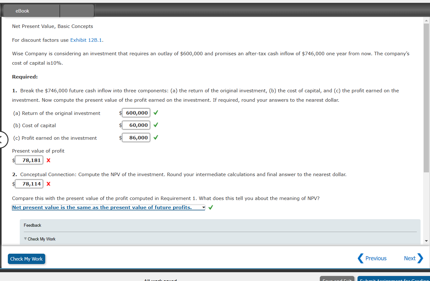 Solved Net Present Value, Basic Concepts For discount | Chegg.com