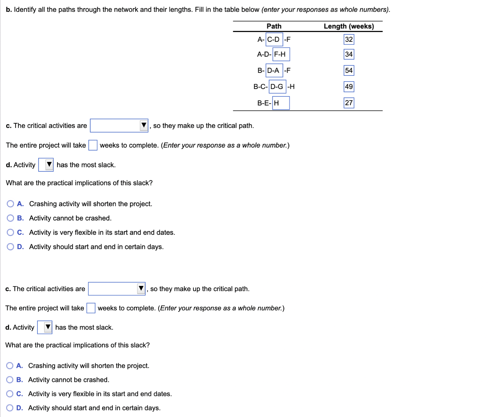 Solved \begin{tabular}{ccc} & & \\ \hline Activity & | Chegg.com