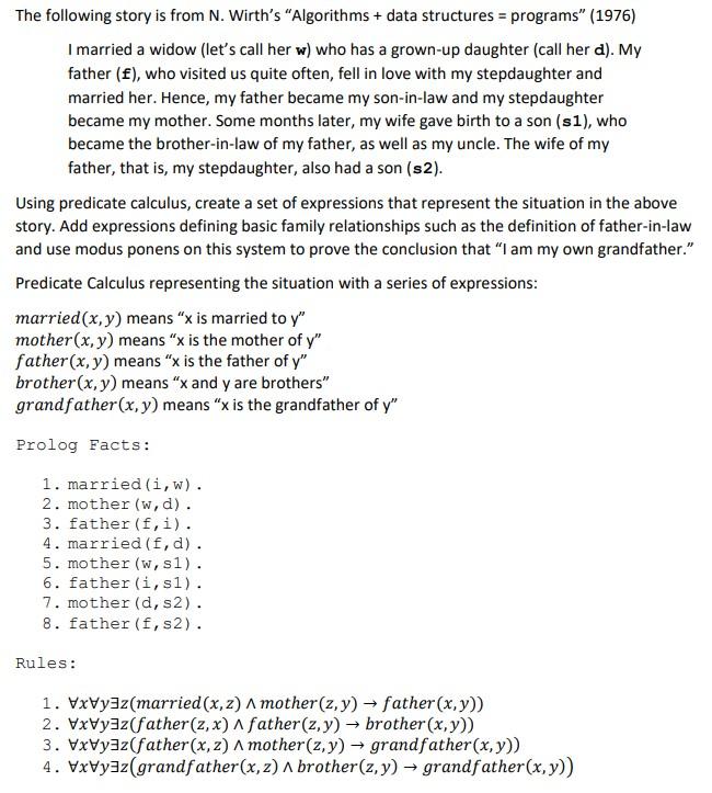 Solved The following story is from N. Wirth’s “Algorithms + | Chegg.com