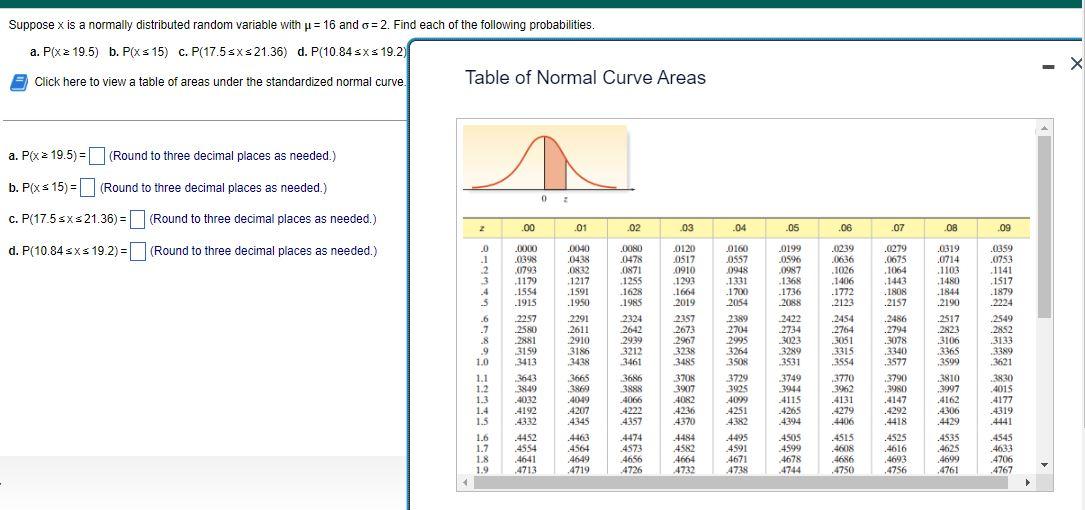 Solved Suppose x is a normally distributed random variable | Chegg.com