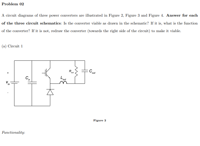 Problem 02 A circuit diagrams of three power | Chegg.com