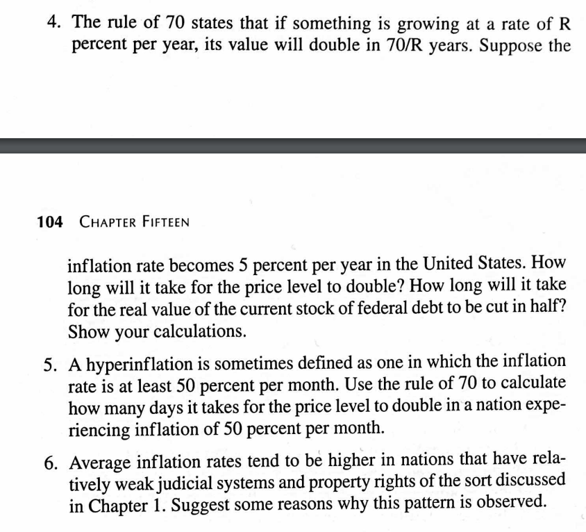 Solved 4. The rule of 70 states that if something is growing | Chegg.com