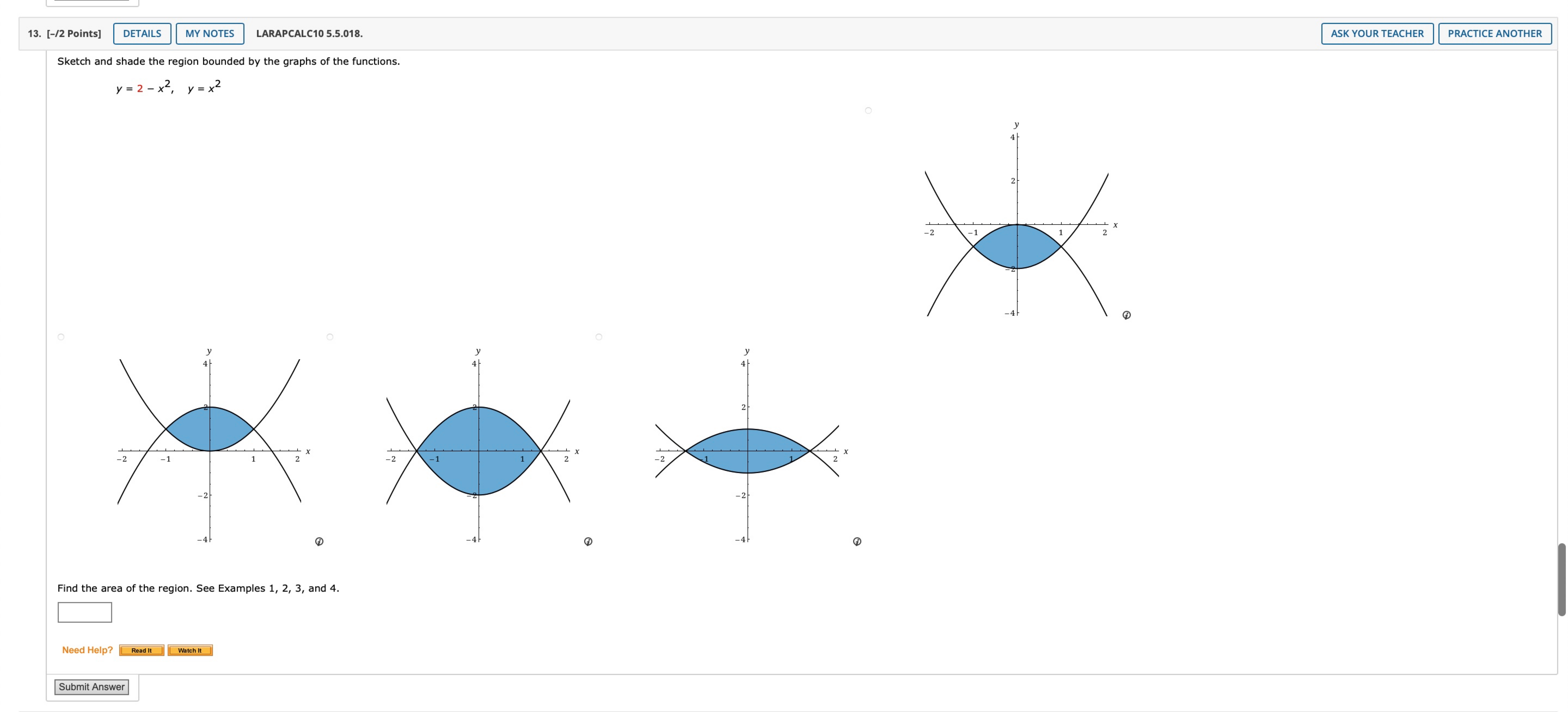 Solved Sketch and shade the region bounded by the graphs of | Chegg.com