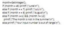 Solved month=Getinteger(); if (month = =6) printf("une \n"); | Chegg.com