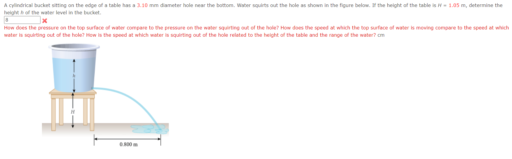 Solved A cylindrical bucket sitting on the edge of a table | Chegg.com