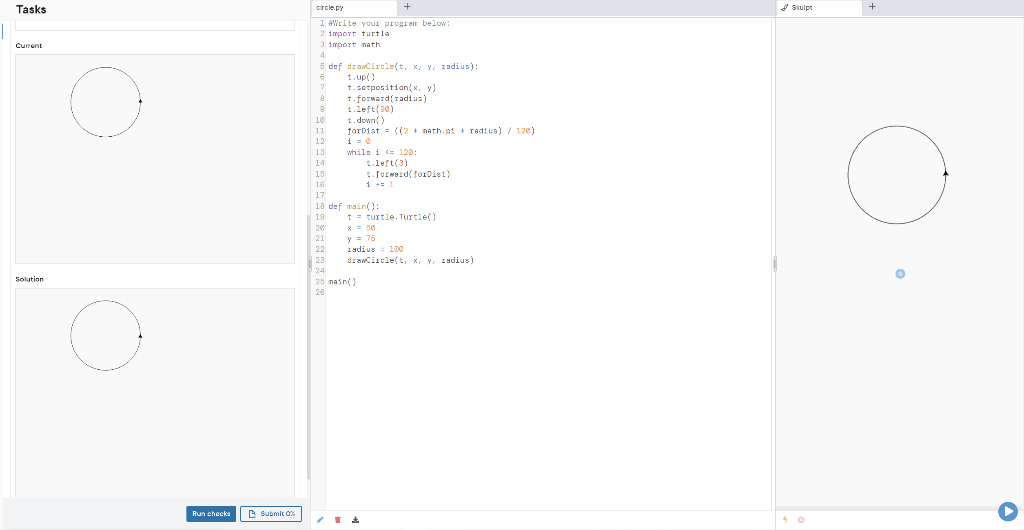 Solved Define a function drawCircle. This function should | Chegg.com