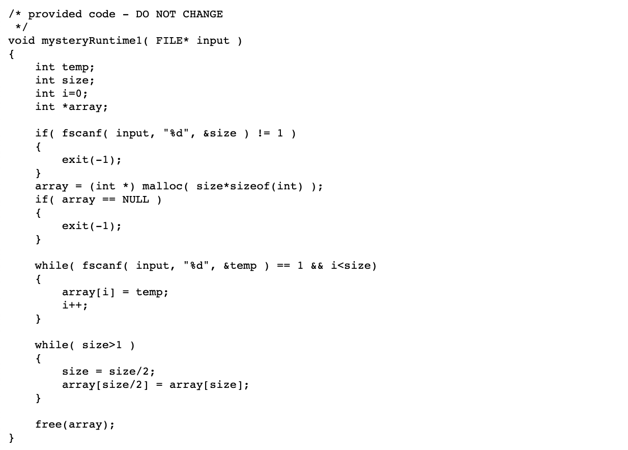 Solved /* provided code - DO NOT CHANGE */ void | Chegg.com