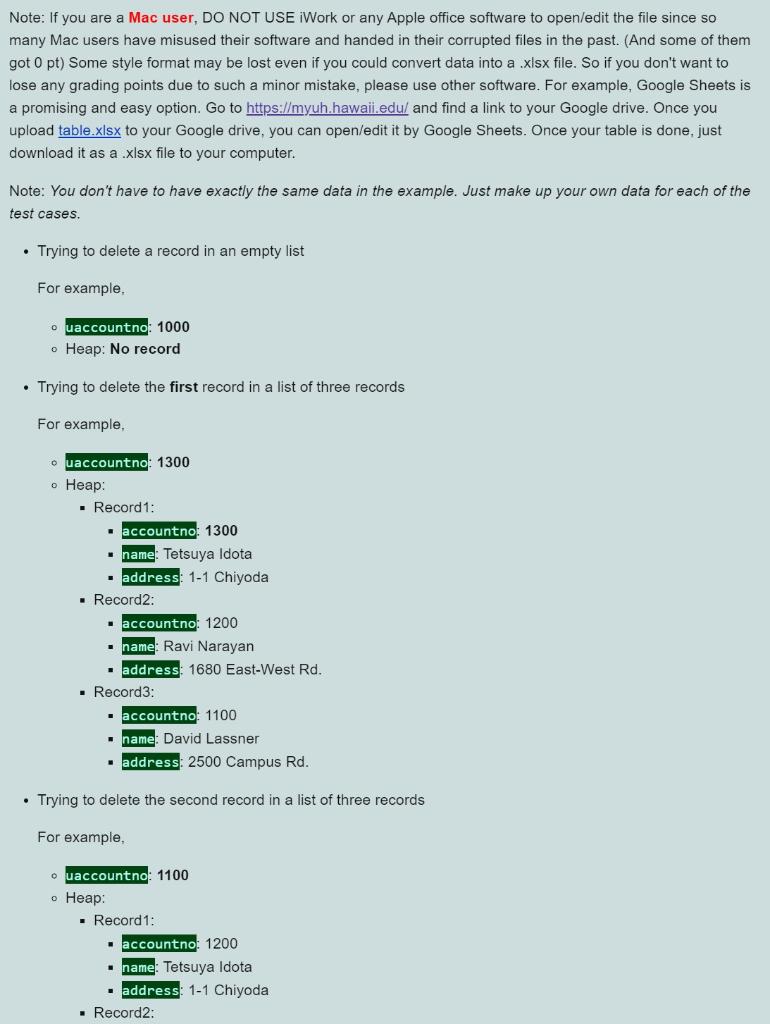 Solved Write The Pseudocode For The Function Deleterecord