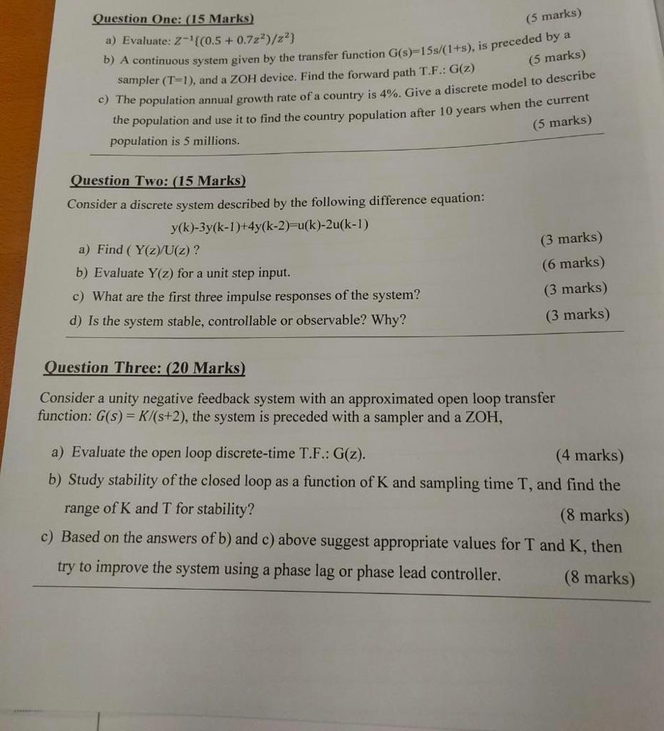 Solved Question One 15 Marks 5 Marks A Evaluate 1640