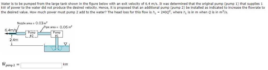 Solved Water is to be pumped from the large tank shown in | Chegg.com