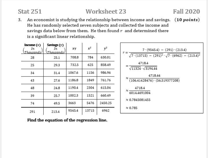 Solved Stat 251 Worksheet 23 Fall 2020 3. An economist is | Chegg.com