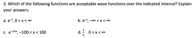 Solved 3. Which of the following functions are acceptable | Chegg.com