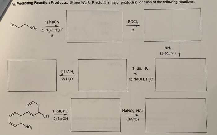 Solved v. Predicting Reaction Products. Group Work. Predict | Chegg.com