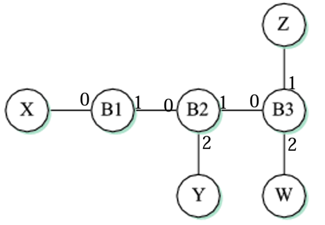 Consider hosts X, Y, Z, W and link-layer switches B1, | Chegg.com