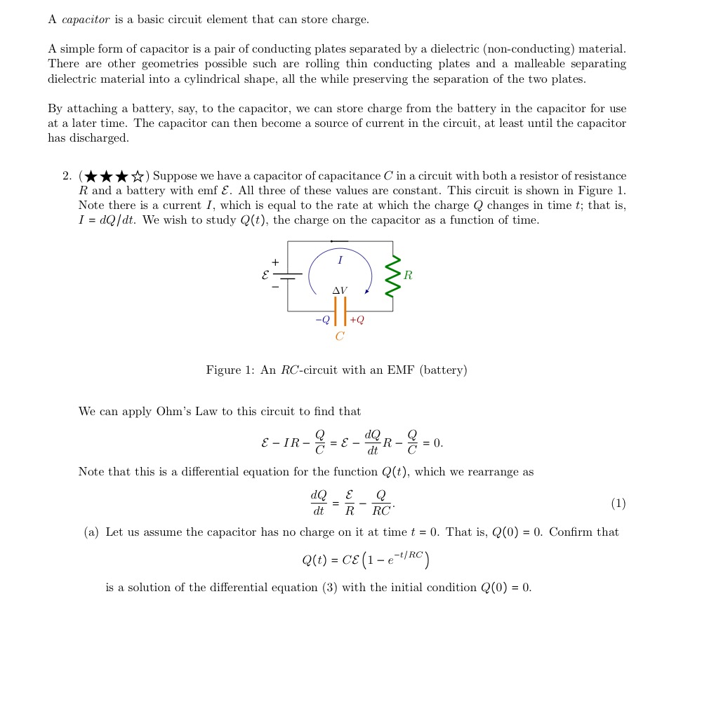 Solved A capacitor is a basic circuit element that can store | Chegg.com