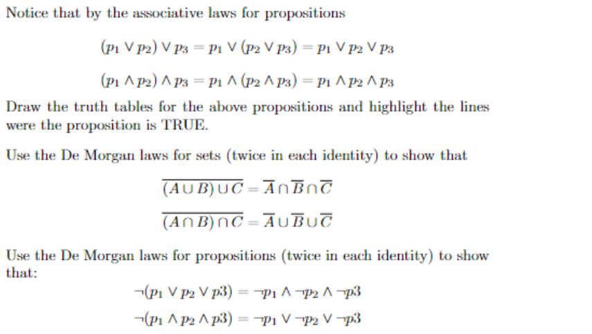 Solved Notice that by the associative laws for propositions | Chegg.com