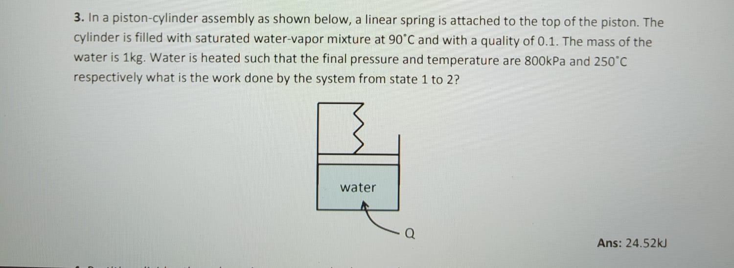 Solved 3. In a piston-cylinder assembly as shown below, a | Chegg.com
