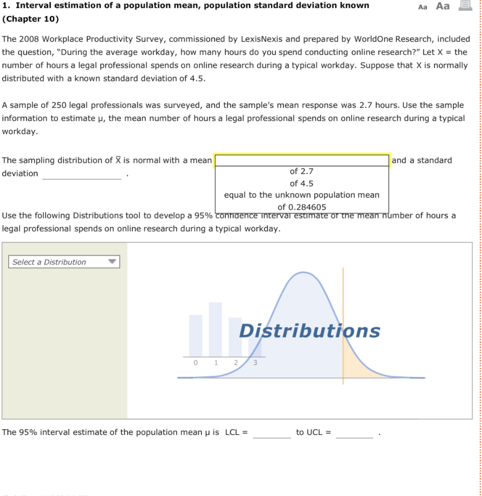 Solved Aa Aa 1. Interval estimation of a population mean, | Chegg.com