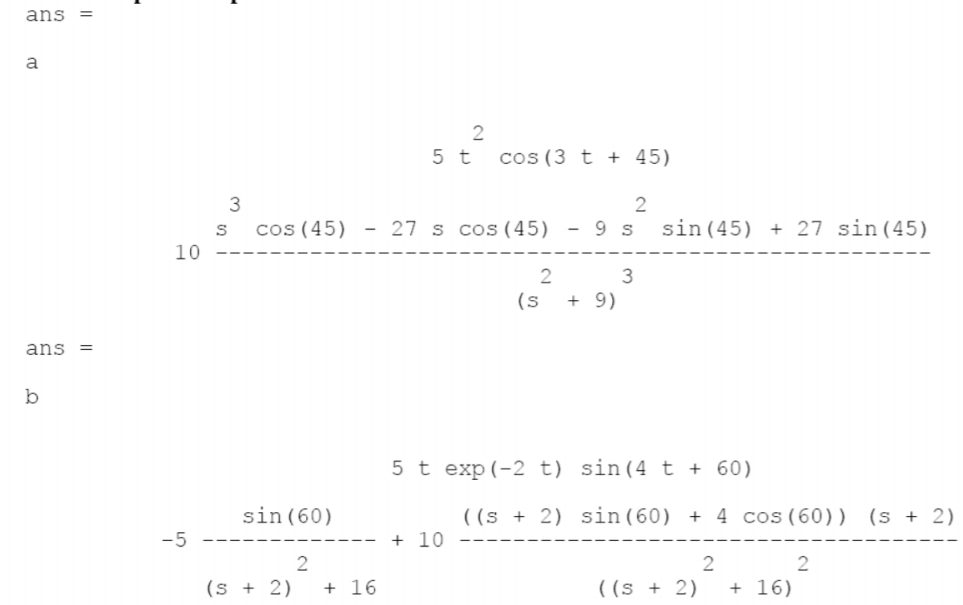 Solved 5. Use MATLAB and the symbolic Math Toolbox to find | Chegg.com