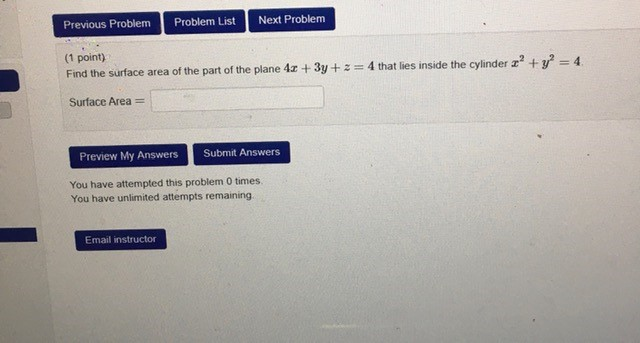 Solved Previous Problem Problem List Next Problem (1 point) | Chegg.com