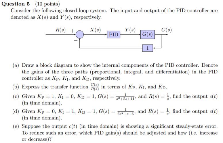 Solved Question 5 (10 points) Consider the following | Chegg.com