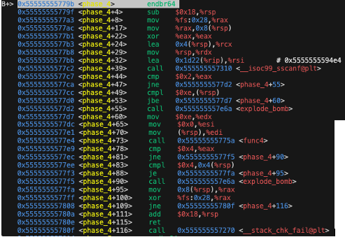 Solved Trying to solve phase 4 ﻿of the binary bomb lab. I | Chegg.com