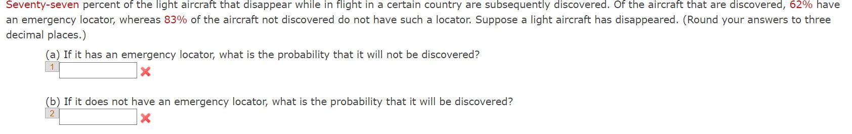 Solved Seventy-seven percent of the light aircraft that | Chegg.com
