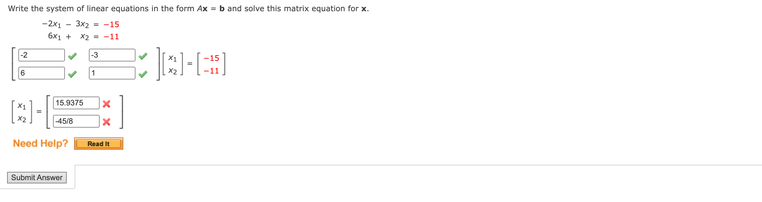 Solved Write The System Of Linear Equations In The Form Ax B