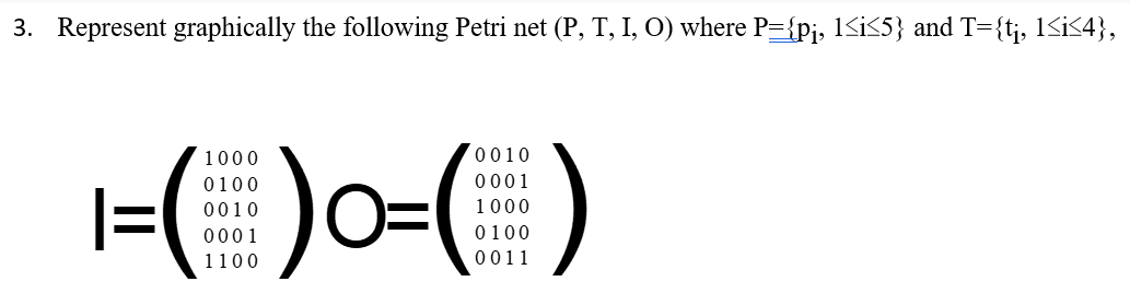 Solved Represent graphically the following Petri net | Chegg.com