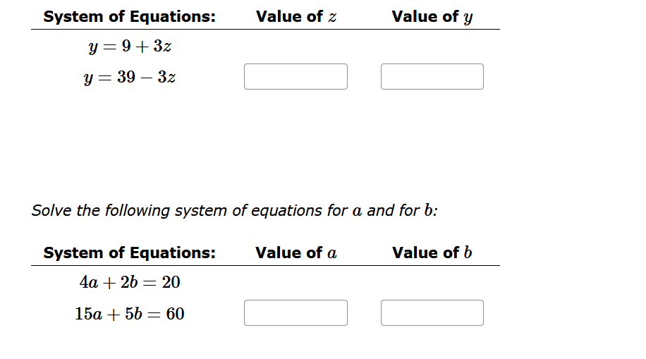 Solved Solve the following system of equations for a and for | Chegg.com