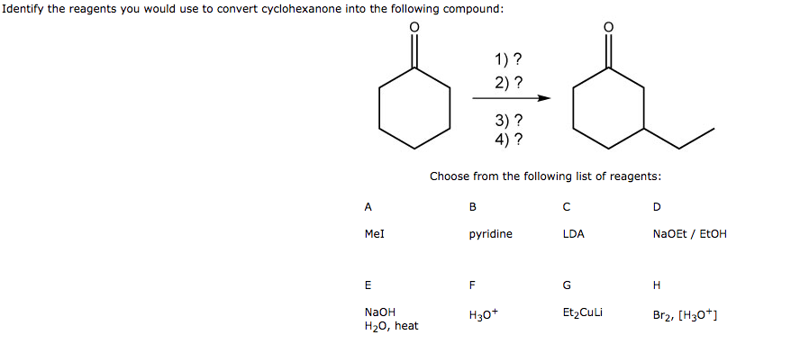 Solved Identify the reagents you would use to convert | Chegg.com